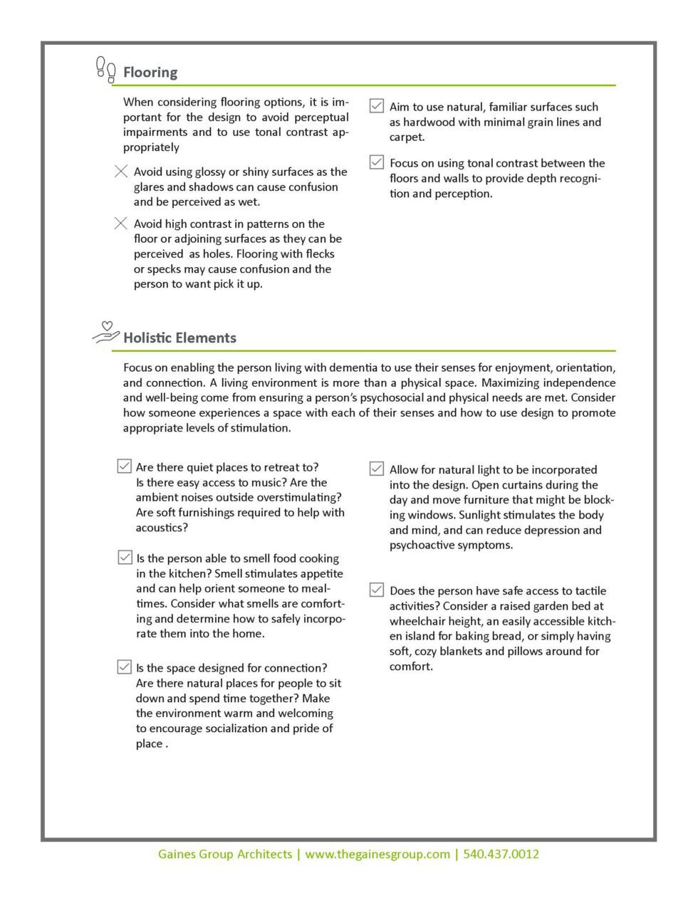 Dementia Friendly Design Guide - The Gaines Group Architects